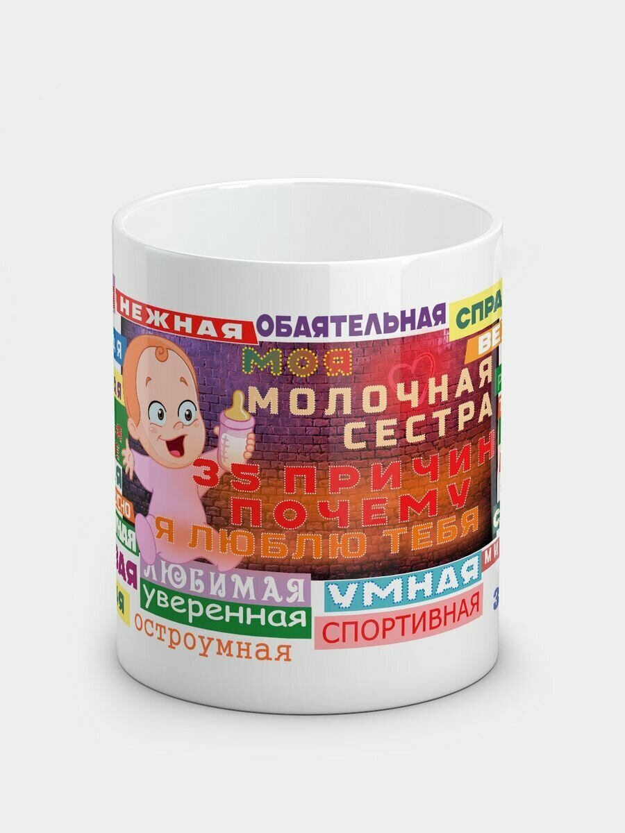 Кружка"35 причин почему я люблю тебя Молочная сестра"