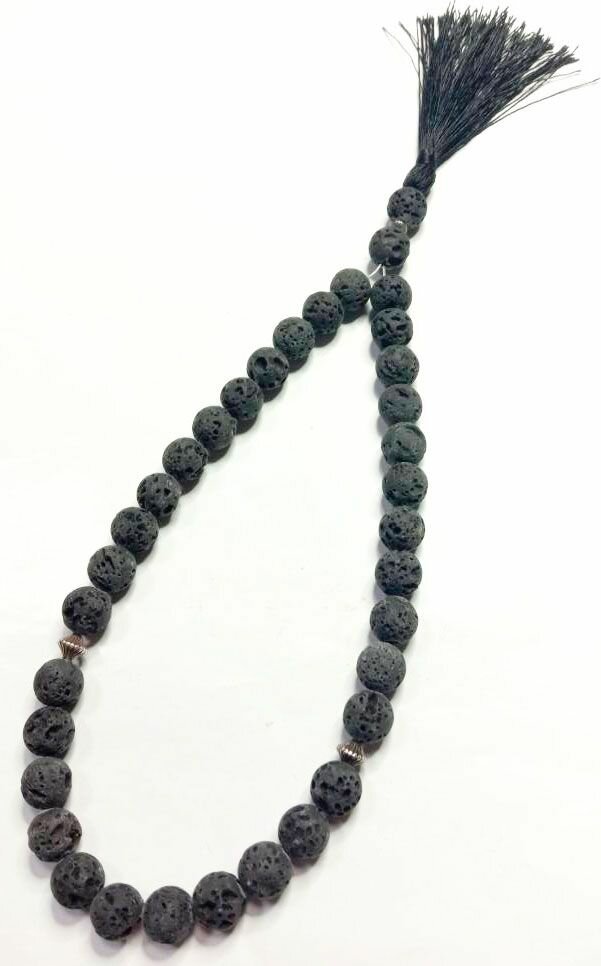 Мусульманские четки из вулканической лавы, 33 бусины, диаметр 10 мм. в подарочной коробке.