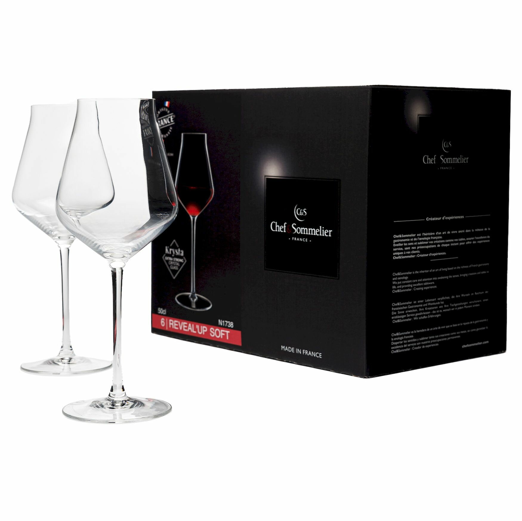 Бокалы для вина Chef&Sommelier "Reveal Up", хрустальное стекло, 500мл, 6шт