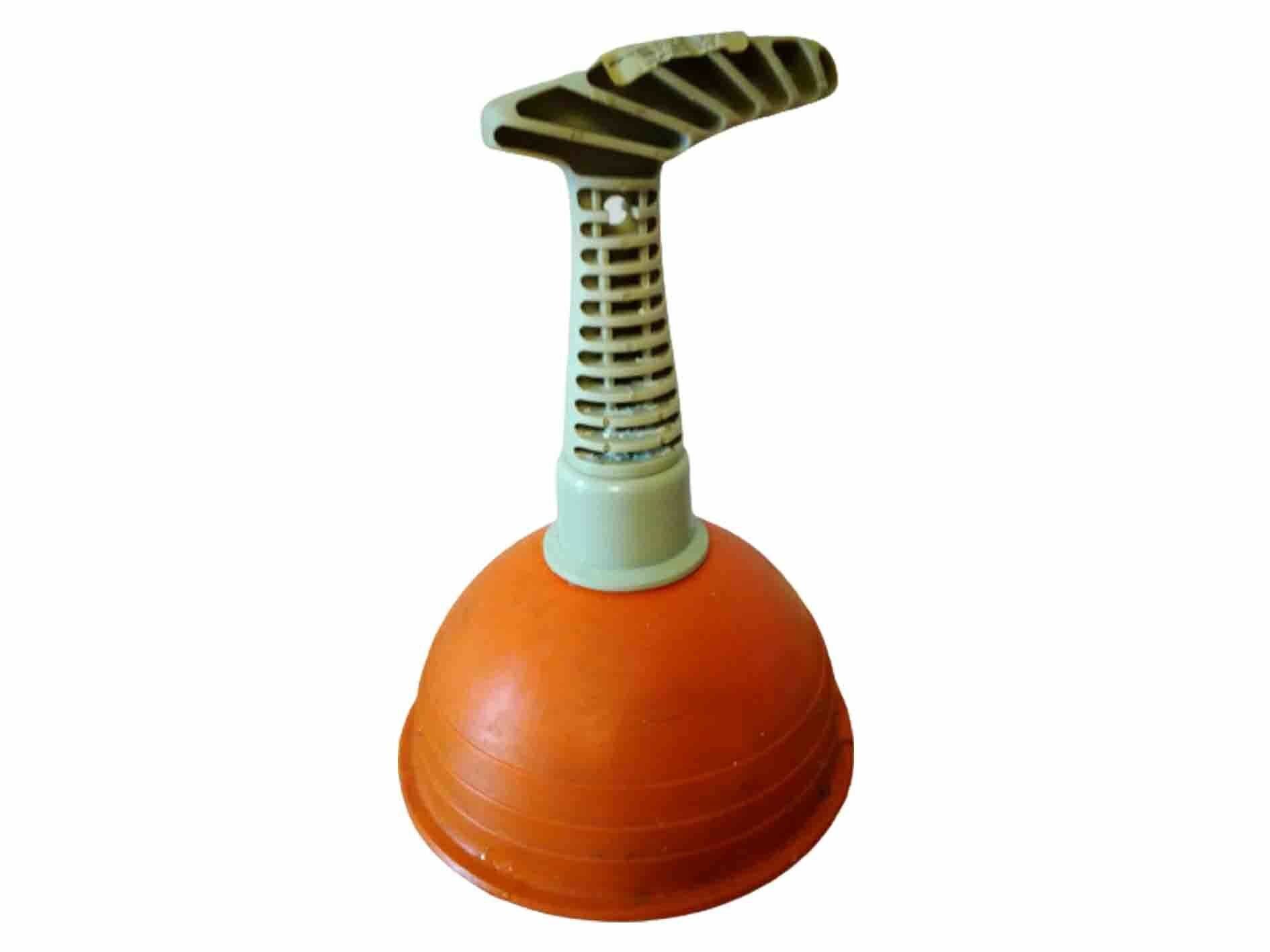 Вантуз резиновый для прочистки труб от засоров (оранжевый)