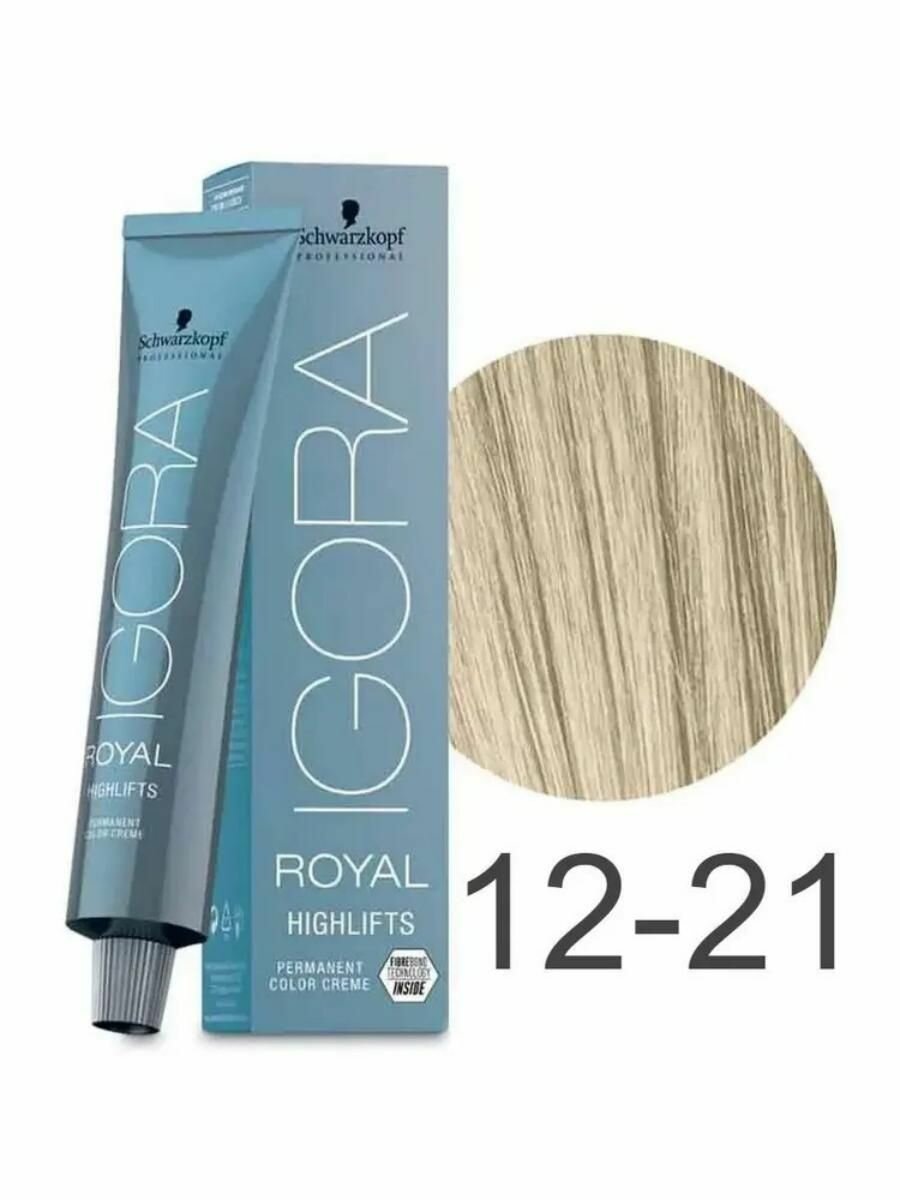 Schwarzkopf IGORA ROYAL HIGHLIFTS 12-21 специальный блондин пепельный сандрэ Осветляющая крем-краска 60 мл