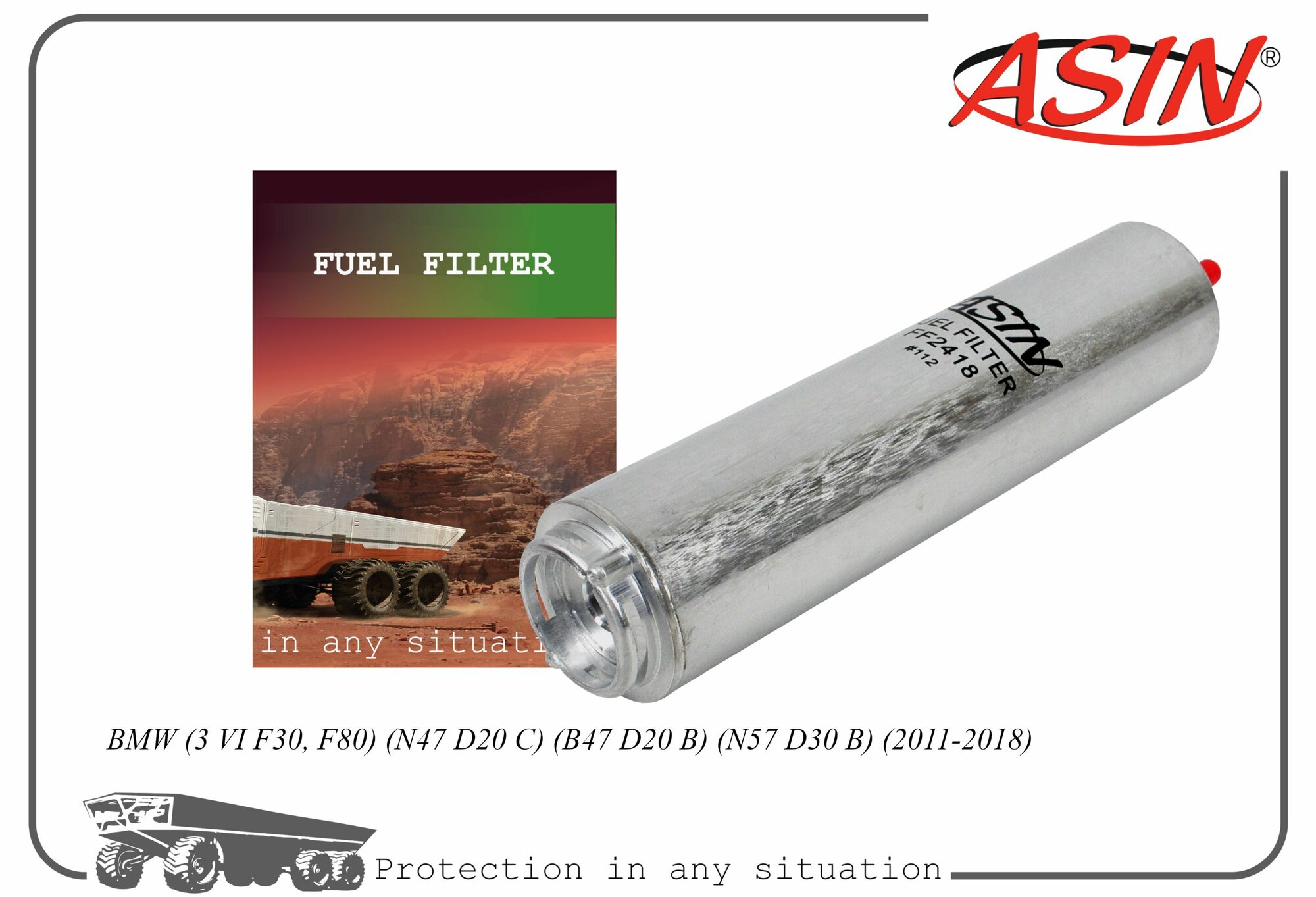 Фильтр топливный 13327822497 ASIN. FF2418 для BMW 3 VI F30, F80 N47 D20 C B47 D20 B N57 D30 B 2011-2018