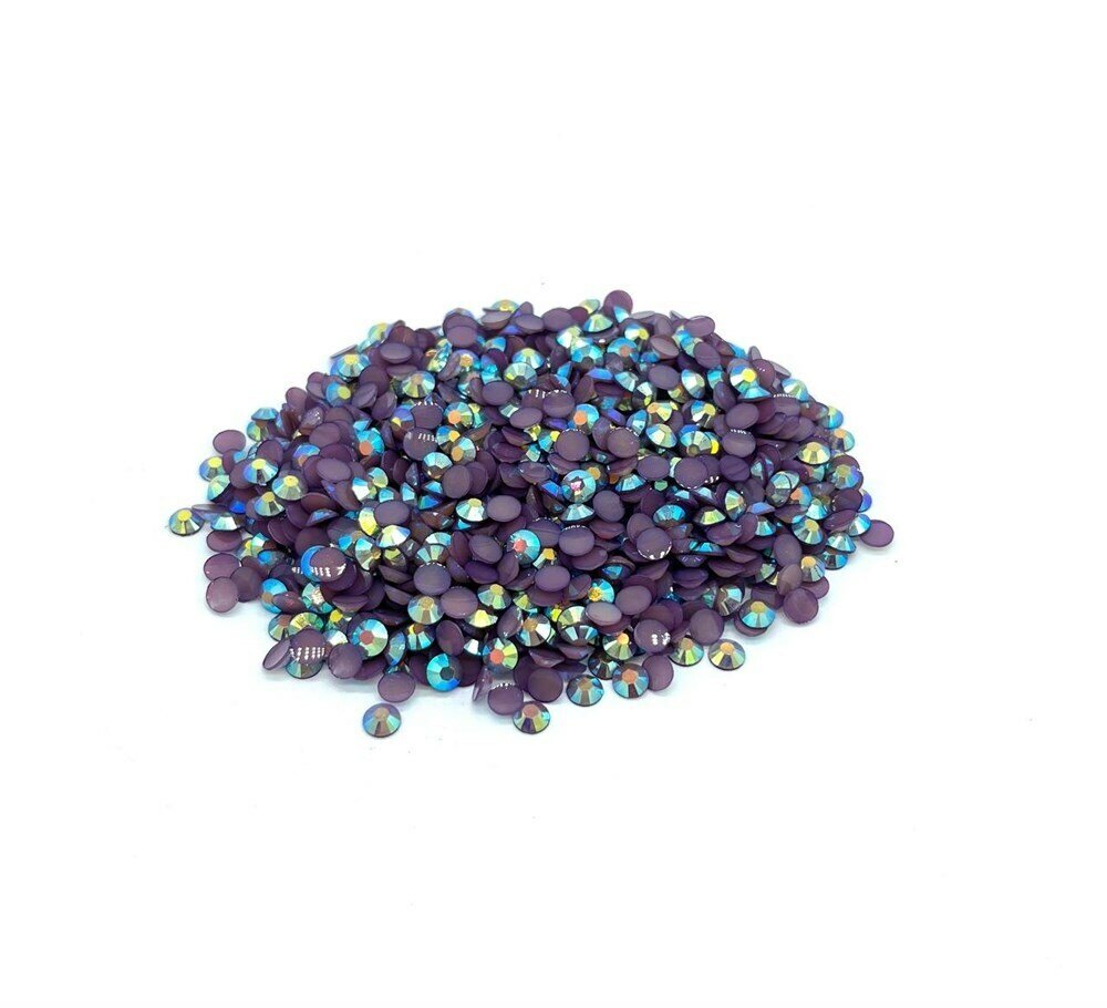 Стразы холодной фиксации SS-12 (3 мм) / Холодные стразы / Стразы неклеевые акрил цв. фиолетовый AB (2000 шт)