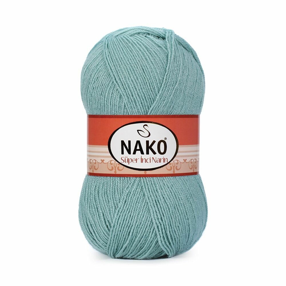 Пряжа Super Inci Narin, Nako, ментол - 2524, 25% шерсть, 75% акрил, 5 мотков, 100 г, 540 м.