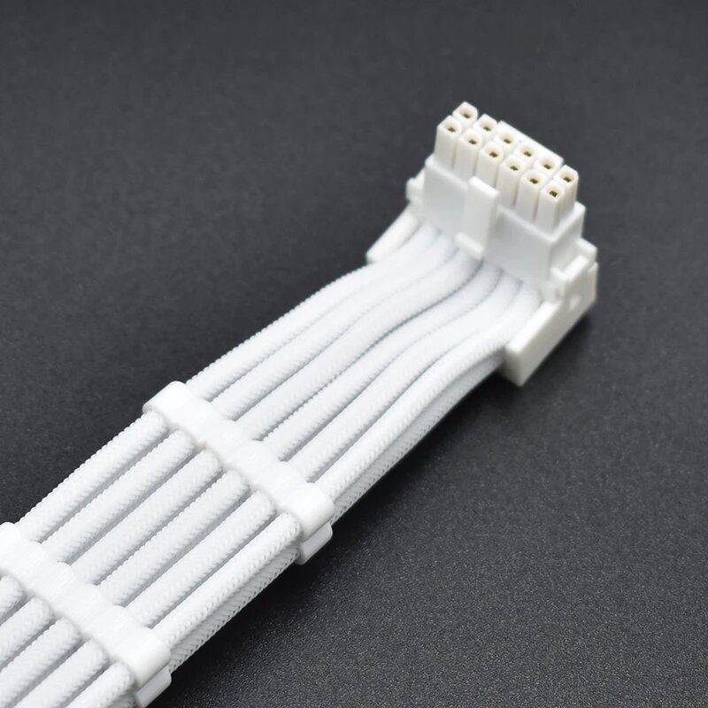 Кабель-переходник Khengandy 3x8Pin до 90 градусов 12VHPWR 16-контактный для 50cm, UP Bend White