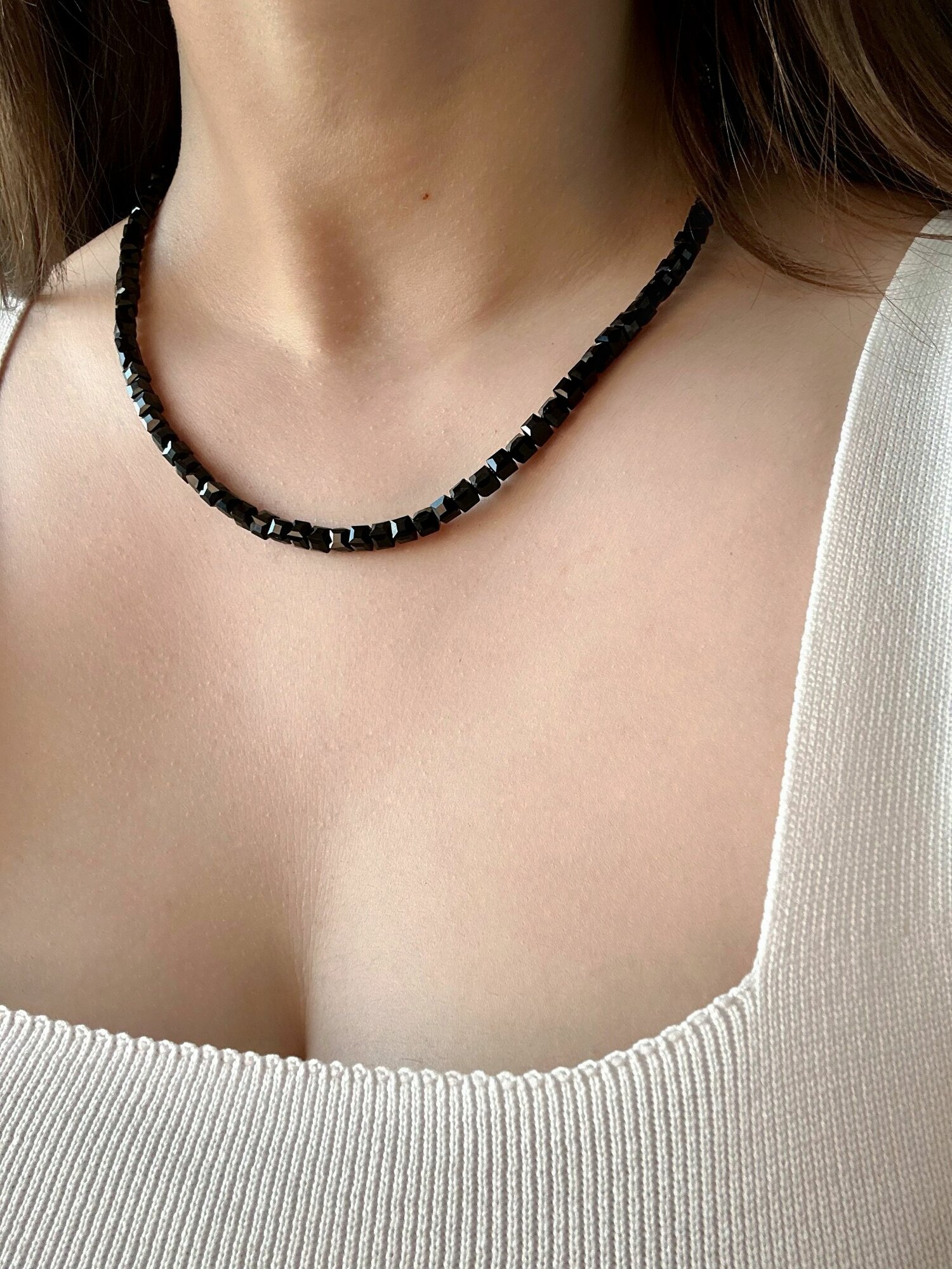 Колье, стекло, бисер