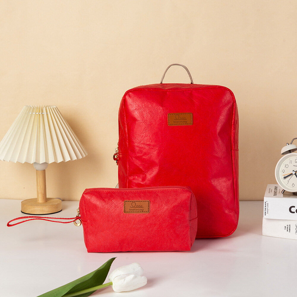 Косметичка SMALL ANT BAG Dupont, водонепроницаемая, крафт-бумага, красная