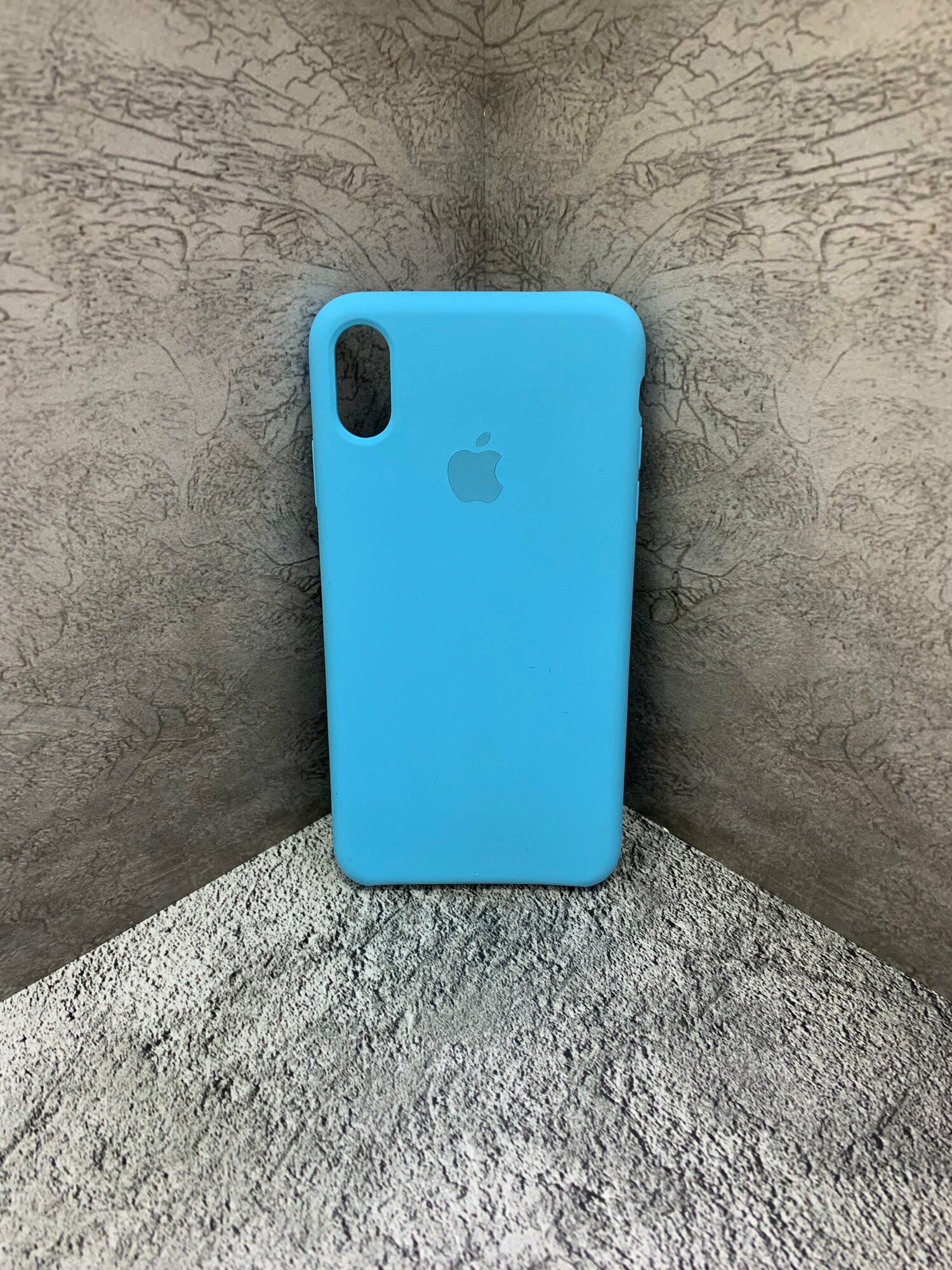 Чехол Silicone Case для телефона Apple Iphone Xs Max / голубой / с защитой камеры