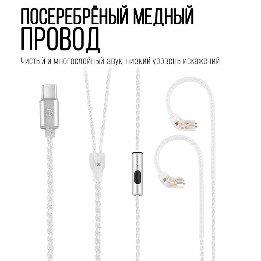 Кабель для наушников TRN A7 (2Pin(S) - Type-C) — фото 1