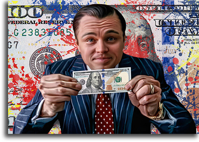 Картина "Волк с Уолл-Стрит" 50х30 см