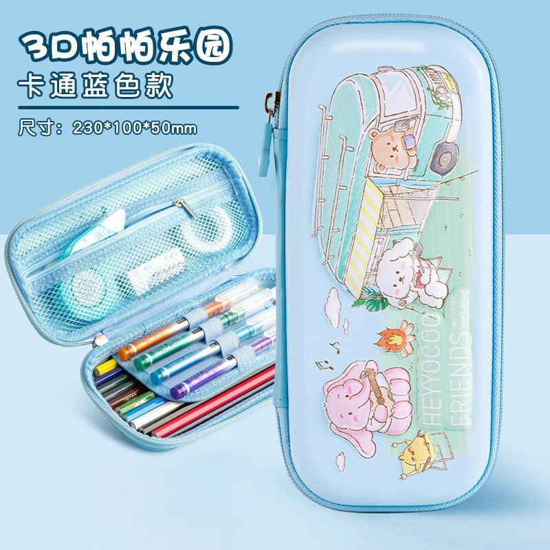 Пенал Deli EVA для мальчиков, канцелярская сумка, пенал для учеников начальной школы, милый большой вместительный детский пенал с двойным слоем