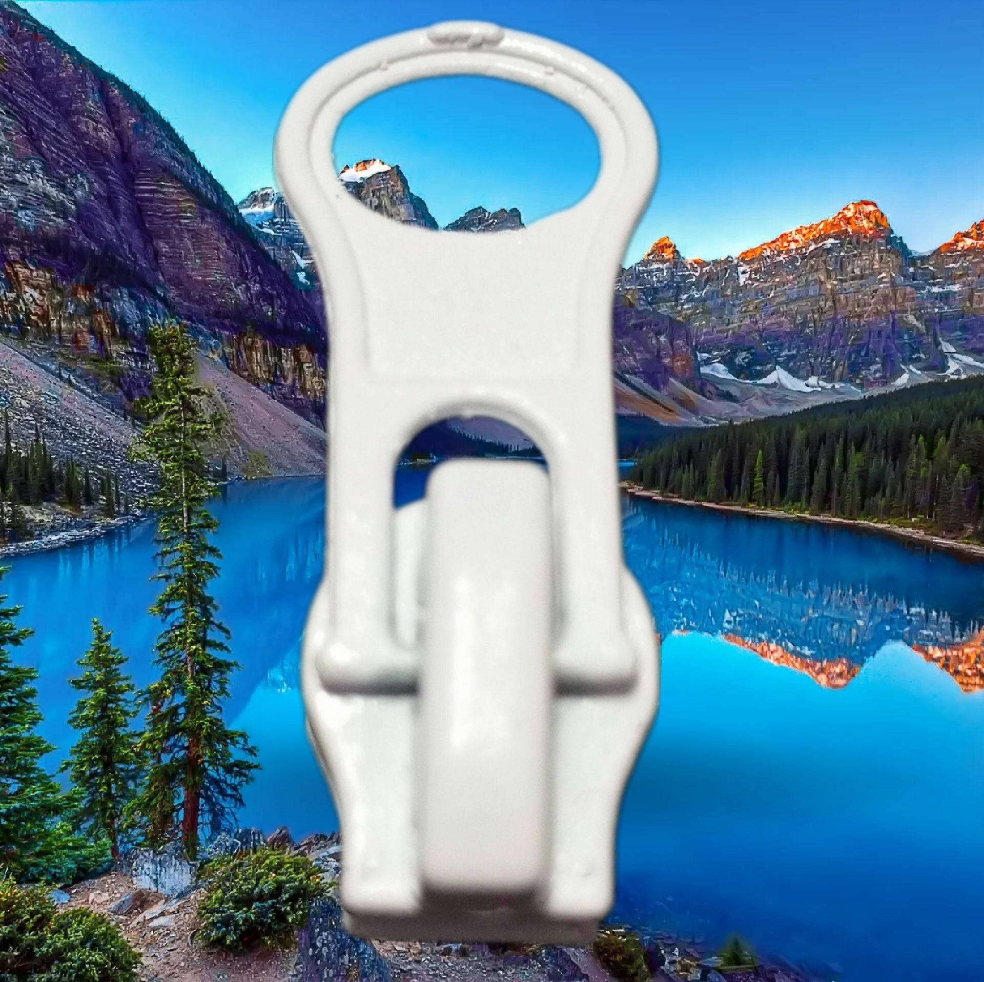 Бегунок для спиральной молнии тип 5 . 100 шт . Цвет- белый . Качество