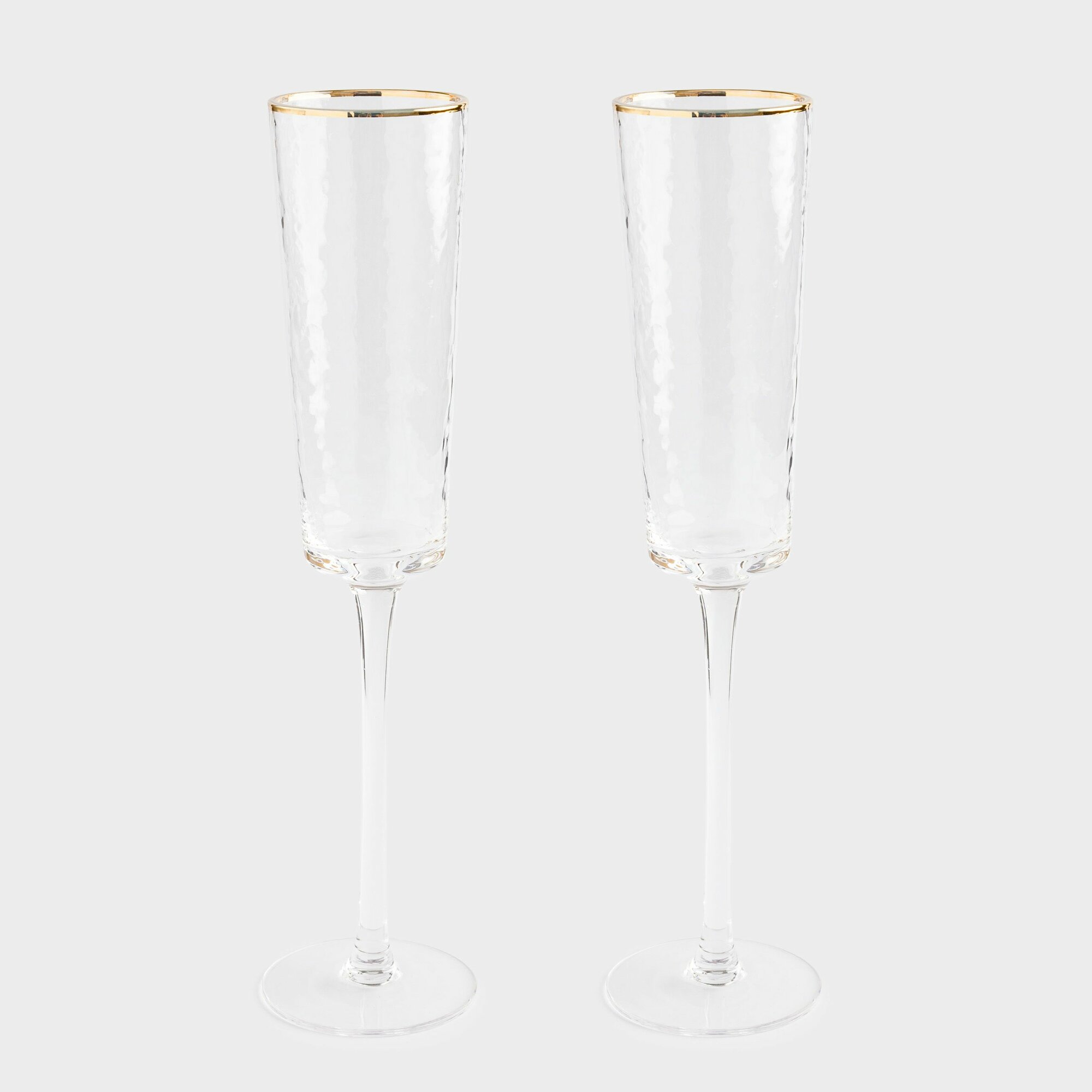 Бокал для шампанского Ripply gold, 160 мл, 2 шт, стекло, с золотистым кантом