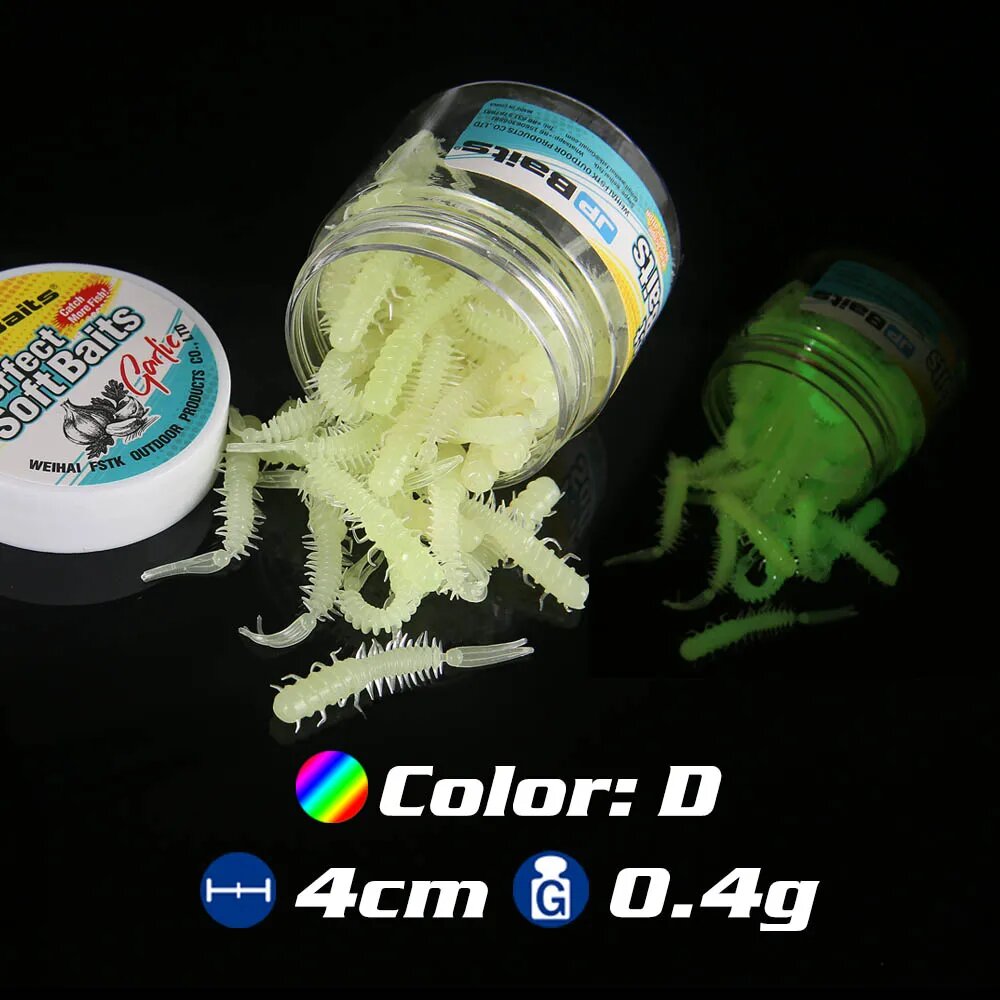 WEIHAI FSTK Силиконовый червь для рыбалки 50 шт Зеленый, Fish scent, ColorD