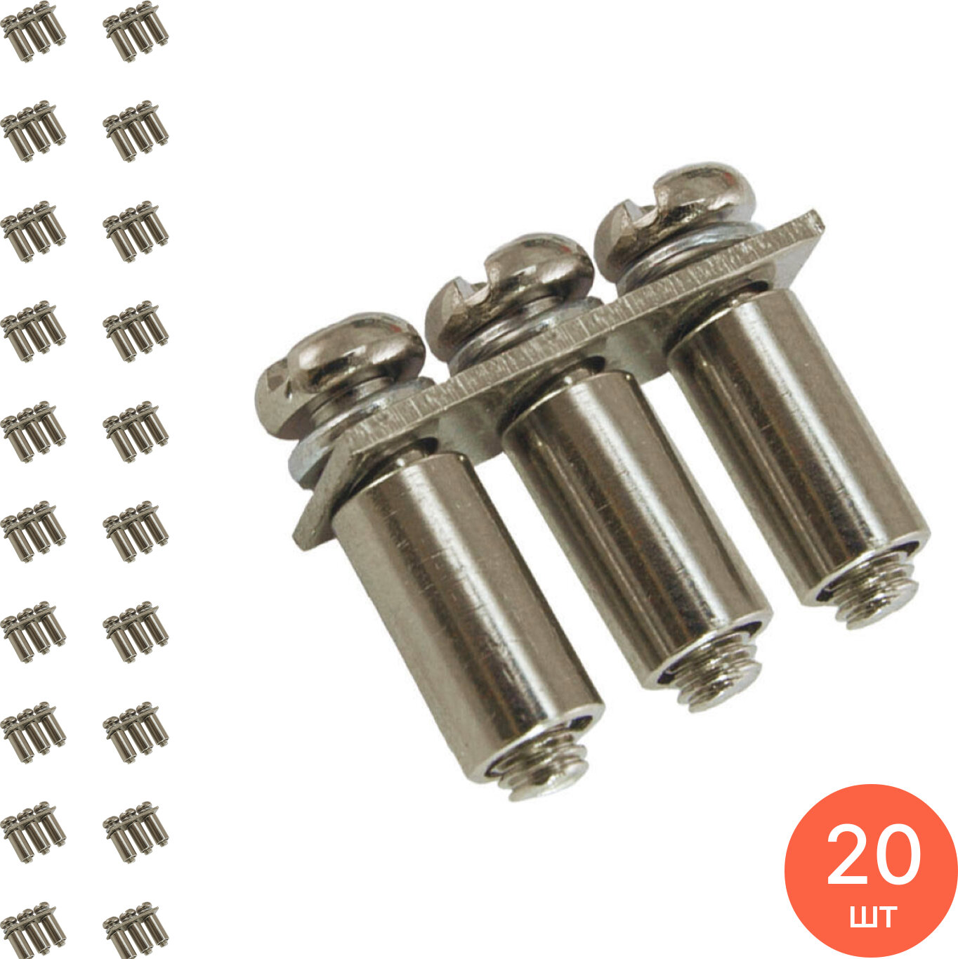 Перемычка для клеммной колодки TDM Electric / ТДМ Электрик для ЗНИ-4мм2, центральная, металл, 3PIN, 32А, IP20 / электрика (комплект из 20 шт)