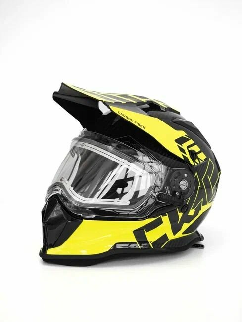 Снегоходный шлем СКС PROGRESS карбоновый с застежкой Buckle с подогревом