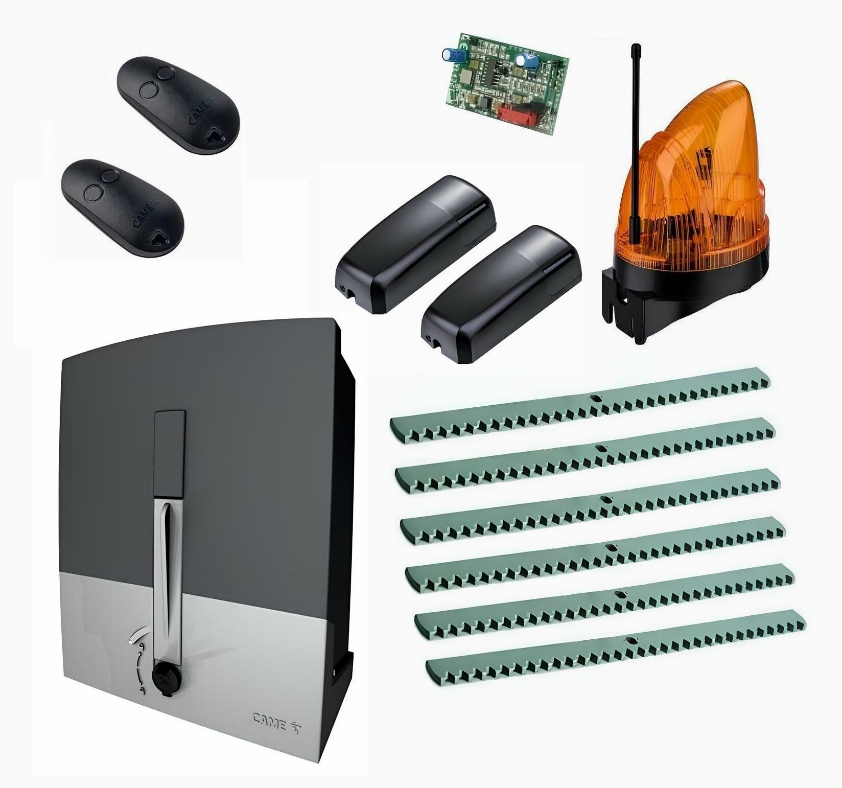 Автоматика для откатных ворот BXL04AGS FULL6-K2, комплект: привод, радиоприемник, 2 пульта, фотоэлементы, лампа, 6 реек