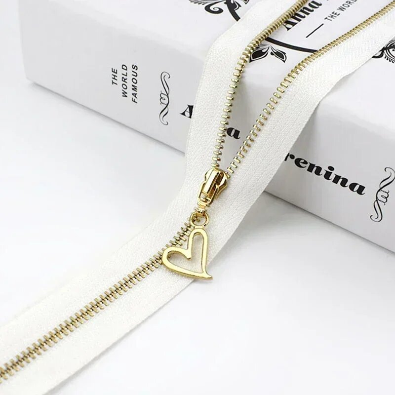 Металлические молнии Meetee 2 шт, 15-60 см Белый, Close-End-30cm, ZA035-WhiteGold