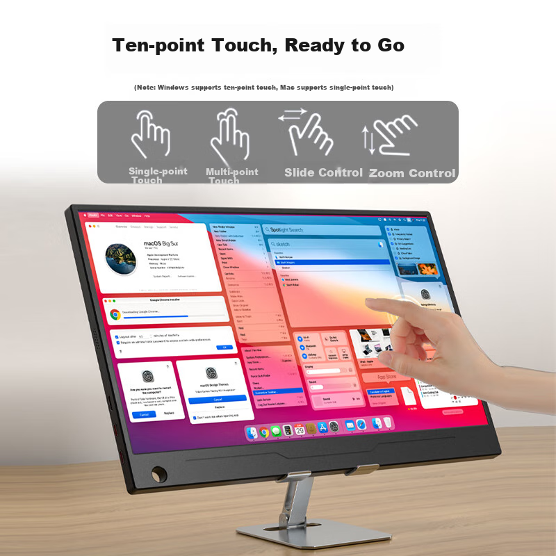 Eimio Portable Touchscreen Monitor 14-inch Computer Notebook Secondary Screen Low Blue Light Smooth Compatible with Switch Phone PS5 Extended Display E14T