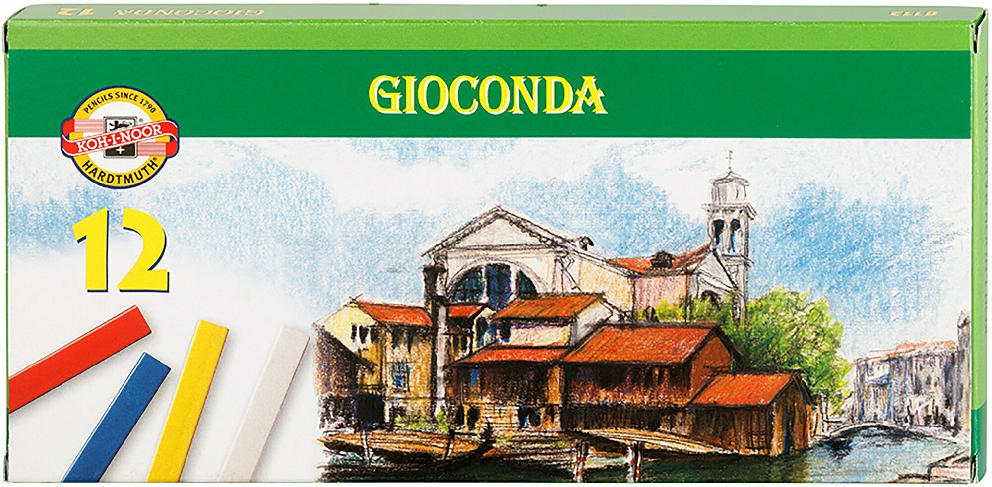 Пастель твердая Gioconda 8112, 12 цветов