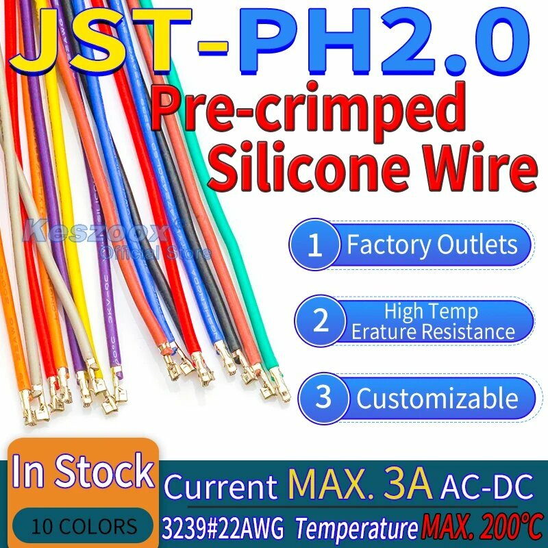 JST PH2.0mm силиконовый кабель 22AWG Tcenofoxy