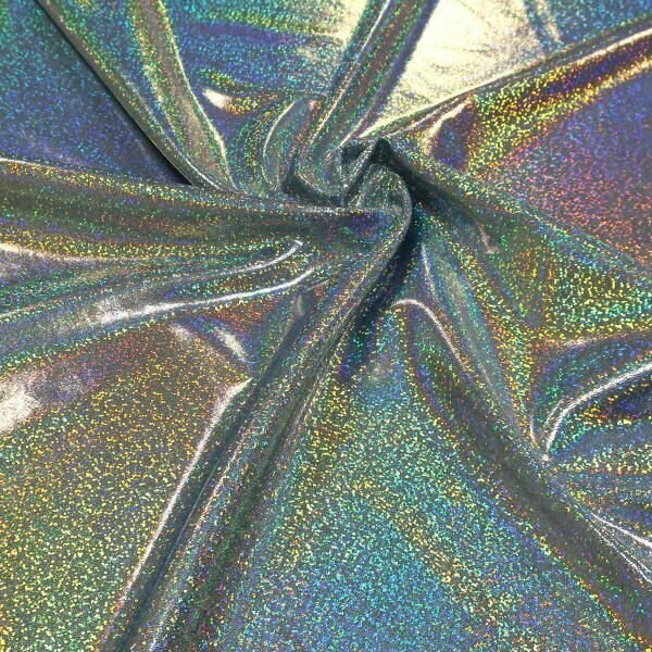 Голографическая ткань бифлекс, радужная 100*150см HKM 2012 FROZEN