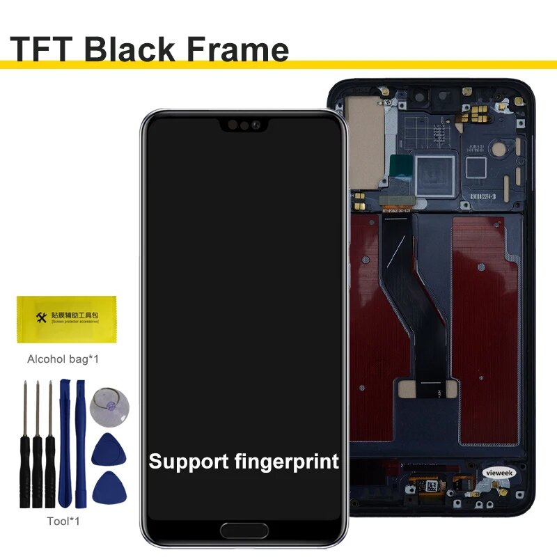 Экран для Huawei P20 Pro ЖК-дисплей CLT-L29 CLT-L09 CLT-AL00, дигитайзер сенсорного TFT Black Frame