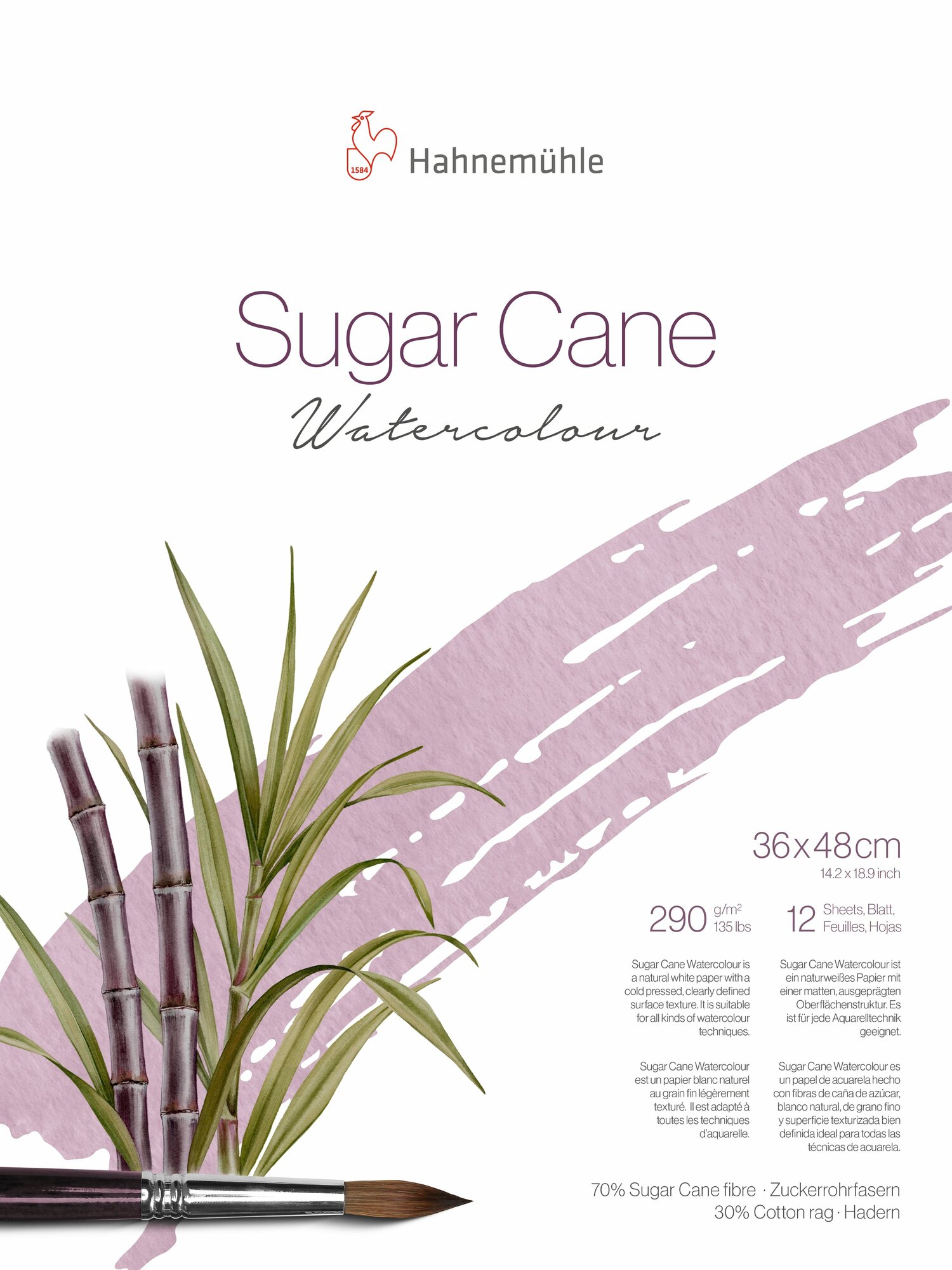 Альбом для акварели SugarCane 36х48 см 12 листов
