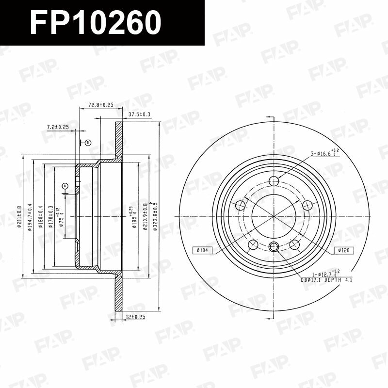 Диск тормозной задний Bmw X5, Бмв X5; 1164911