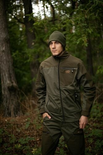 Костюм мужской демисезонный горного охотника эластичный рип-стоп хаки (тайгер) /до -5С/