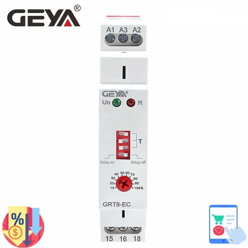 GEYA GRT8-EC Двухфункциональное реле таймера GRT8-EC ACDC24V-240V