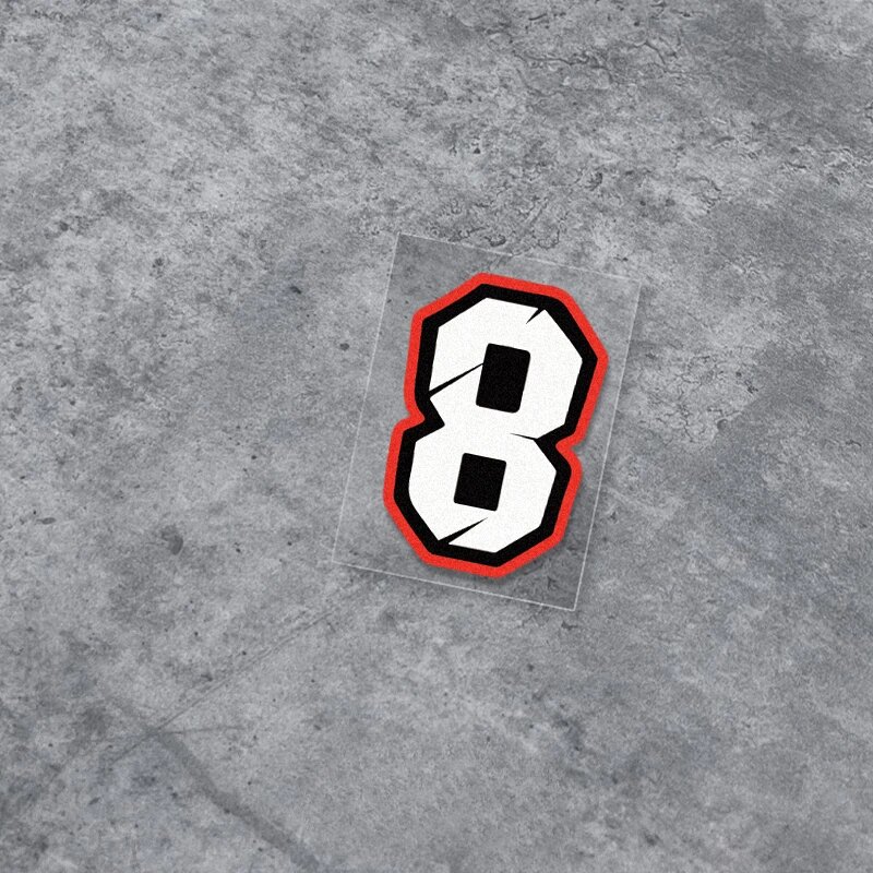 Счастливый номер DIY Racing 0123456789 Наклейки на шлем, наклейки на бак мотоцикла для YAMAHA MT07 MT09 R1 R3 Kawasaki Z900 BMW S1000rr height 5CM, number 8