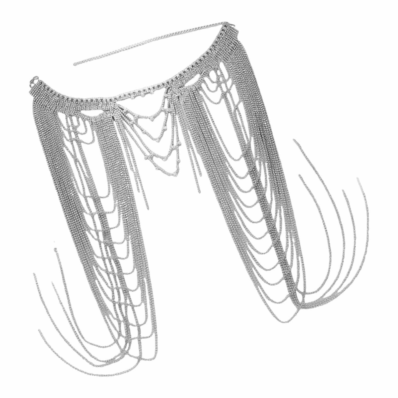 Элегантный многослойный бодичейн с кристаллами сверкающий аксессуар для вечеринок