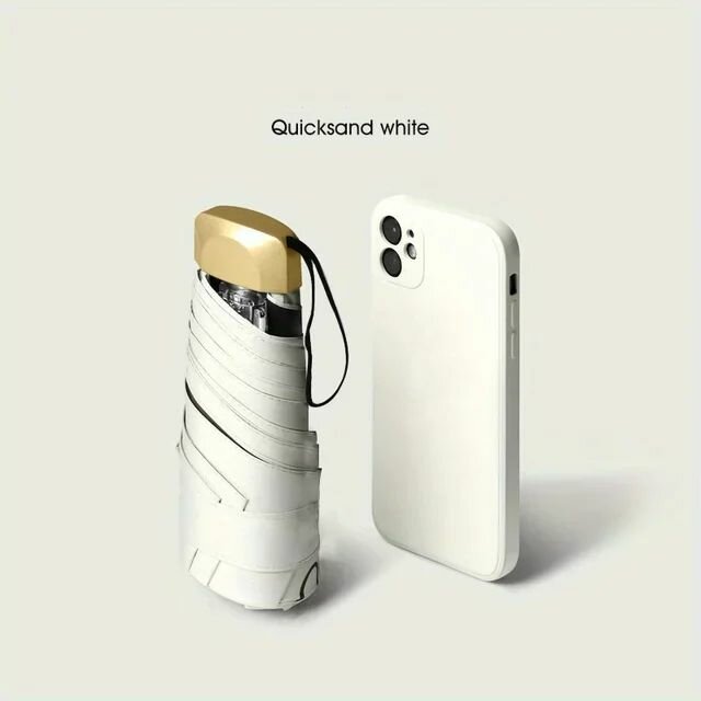 Уличный мини-зонт от солнца с защитой от ультрафиолета, сверхлегкий складной пятикратный , от