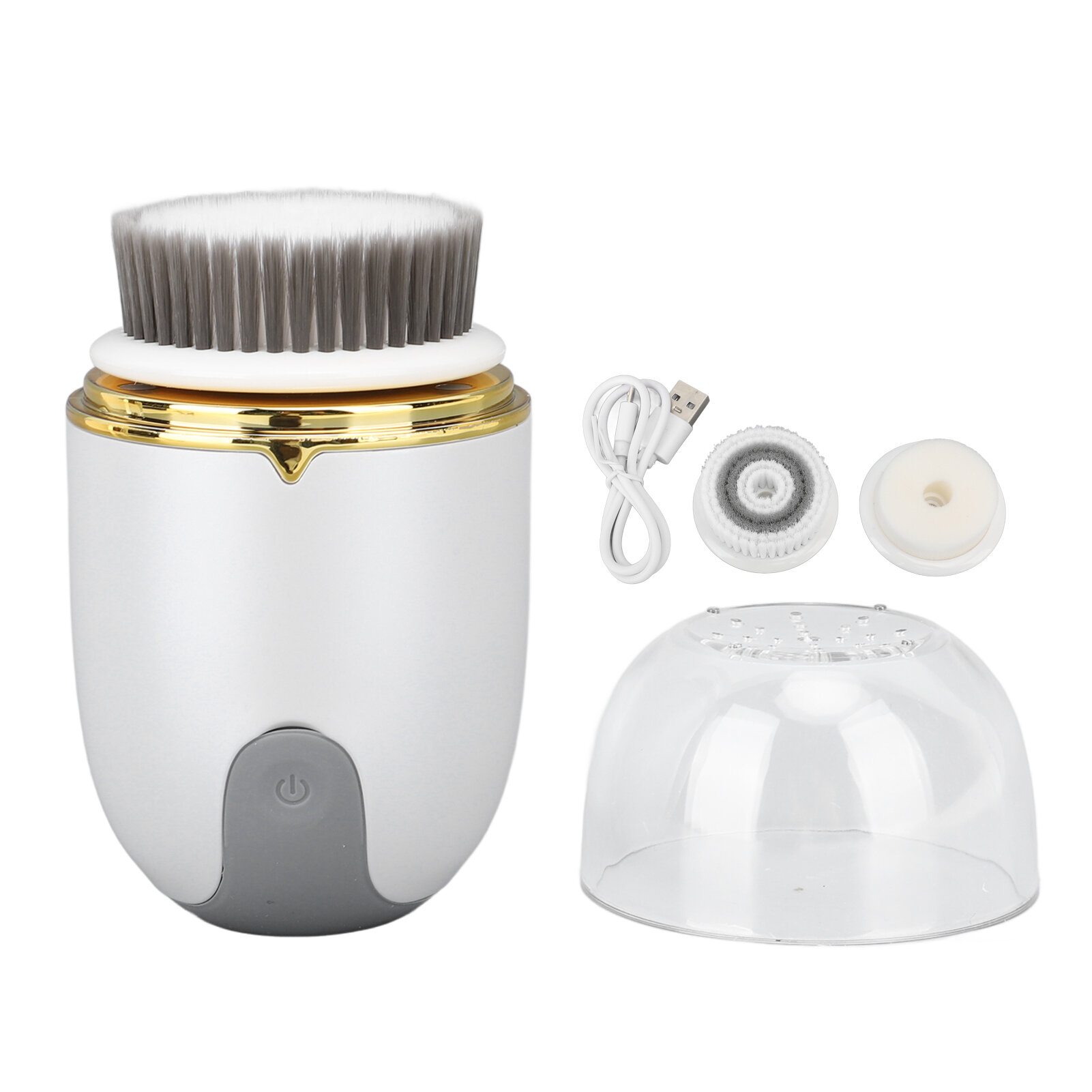 Электрическая щетка для очищения лица, 2 уровня, глубокое очищение пор, нежное средство для снятия макияжа, щетка для очистки лица с 3 головками