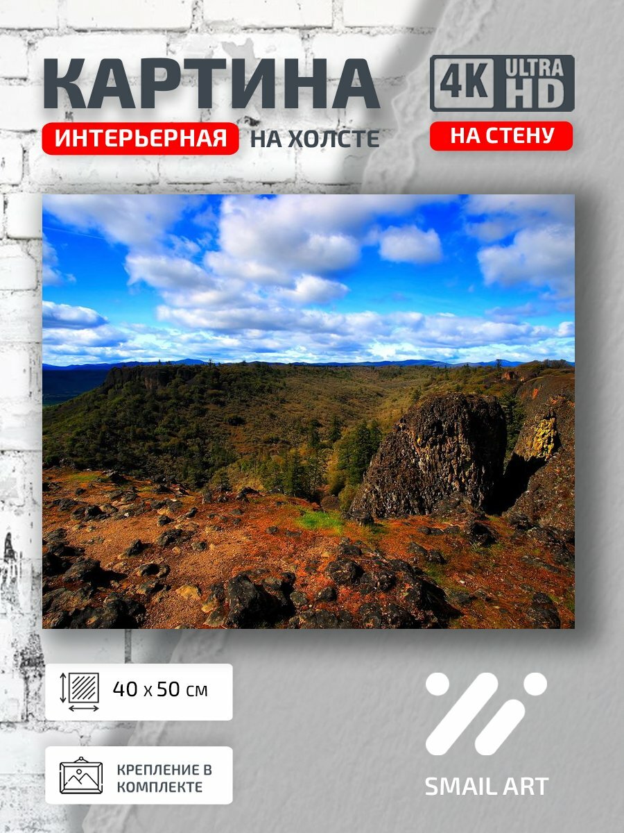 Картина на холсте интерьерная 40 на 50 на стену Облака Landscape для кабинета пейзаж декор