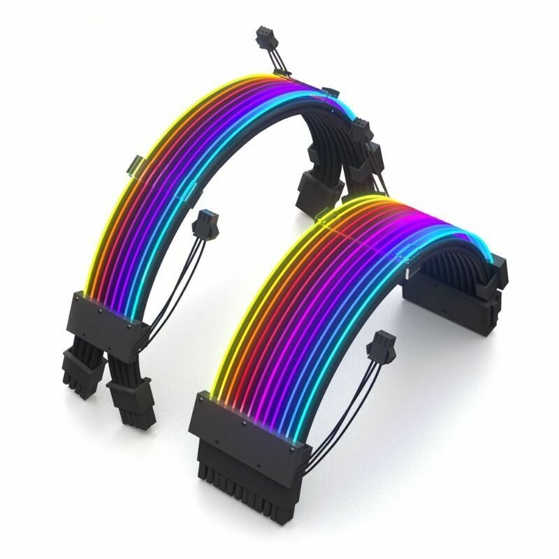 5V3PIN ARGB SYNC ATX 24Pin, PCIE 5.0 GPU8Pin 2X8Pin Удлинительные кабели питания видеокарты