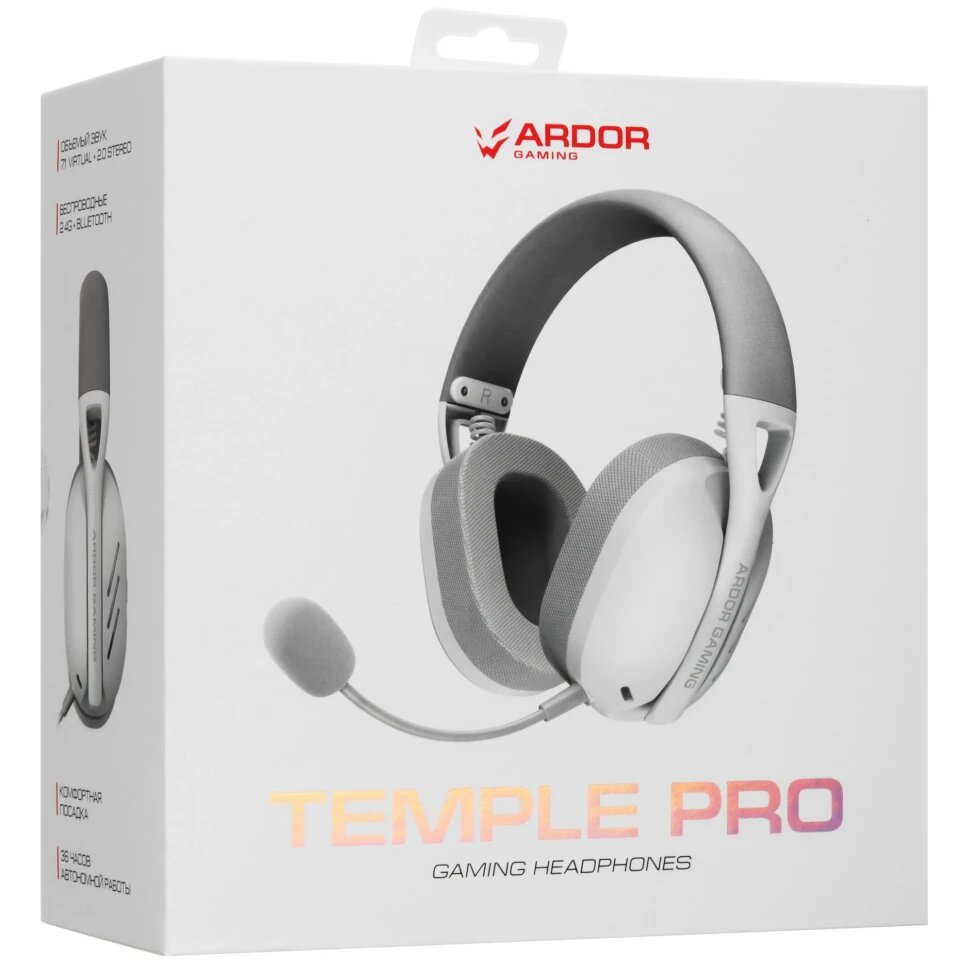 Беспроводные/проводные наушники ARDOR GAMING Temple PRO белый