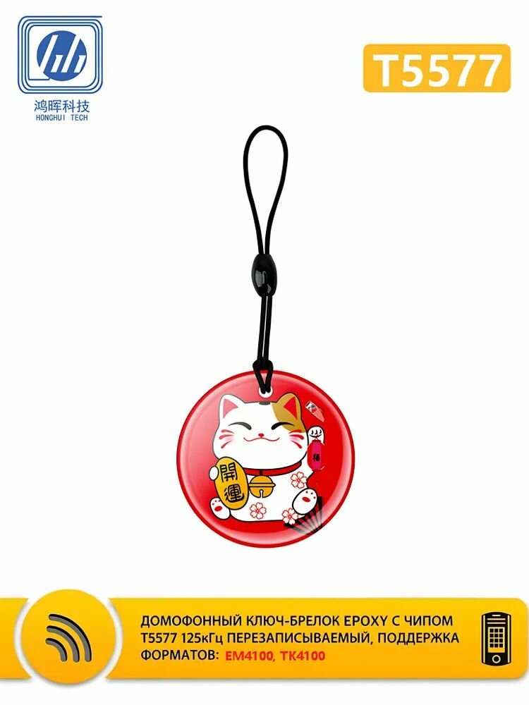 Ключ для домофона T5577 эпоксидный, перезаписываемый, 125 кГц. Брелок-заготовка для копирования Em-marine (болванка-пустышка).