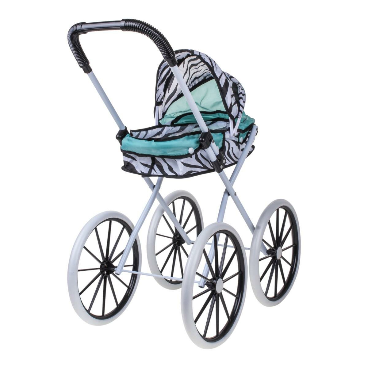 Коляска для куклы лежачая 65х57х33см, металл, текстиль, разноцветный принт