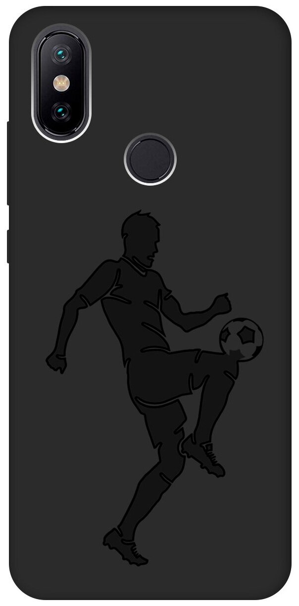 Матовый чехол Football для Xiaomi Mi 6X / Mi A2 / Сяоми Ми 6Х / Ми А2 с эффектом блика черный