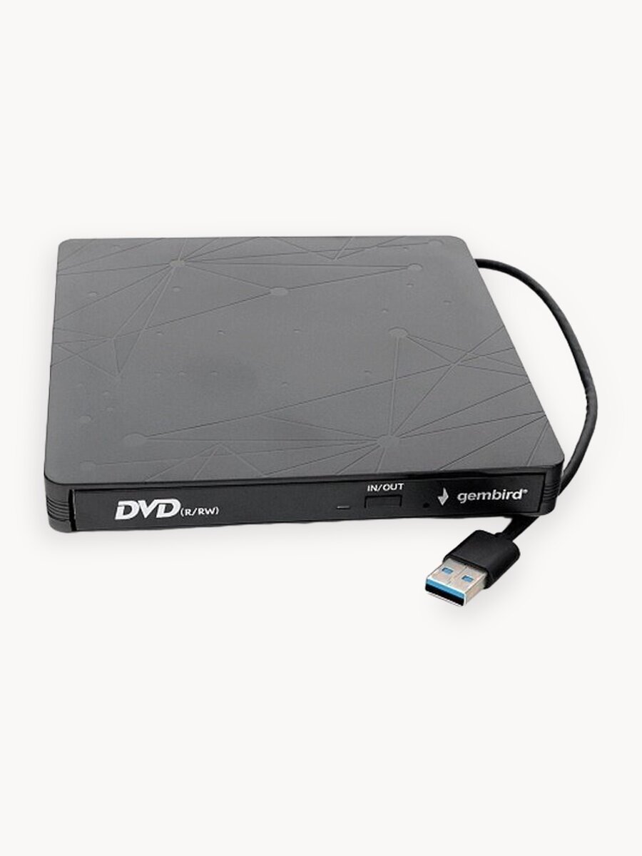 Внешний DVD-привод с интерфейсом USB 3.0 Gembird DVD-USB-03 пластик, черный