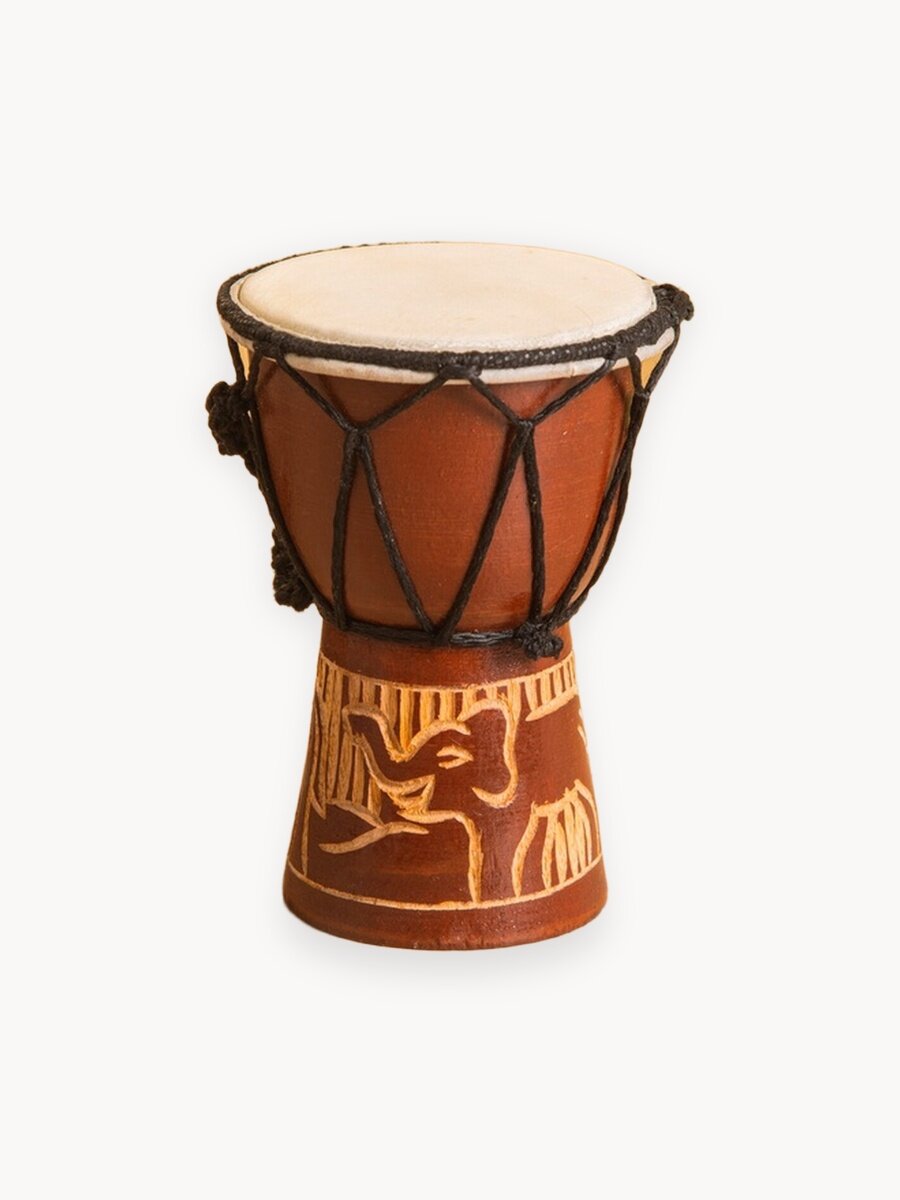 Сувенирный музыкальный инструмент барабан джембе "Классика" 12х9х9 см