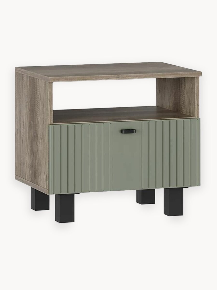 Тумба офисная, прикроватная Олива с ящиком, с полкой, 52х37.6х47.4 см, Дуб Каньон / Эвкалипт софт