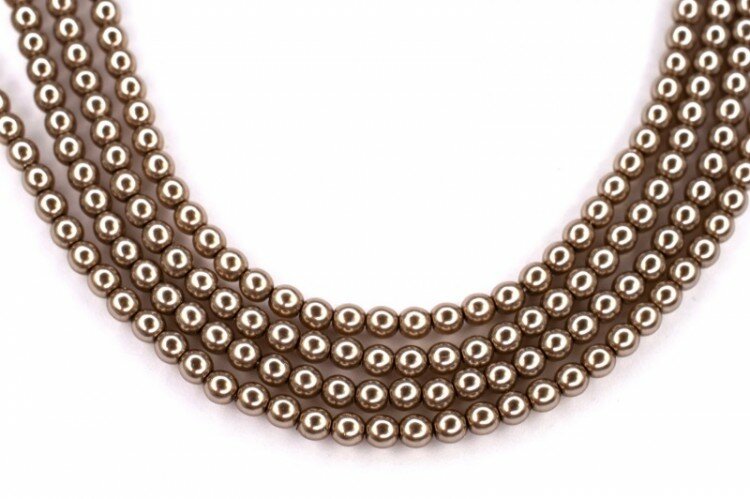 Жемчуг Preciosa, цвет 70416 светло-коричневый, 3мм, 10шт