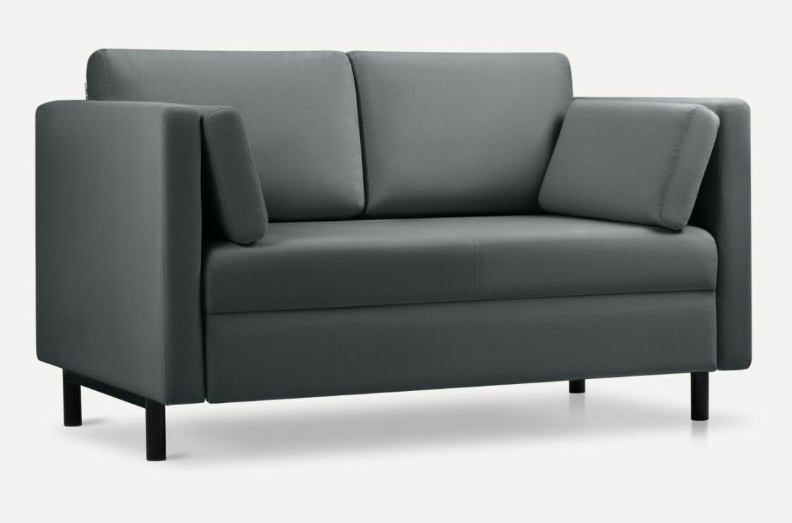 Диван-кровать раскладной Divan.ru Кела Мини Velvet Grafit 138х89х84 см, спальное место 196х120 см, велюр, серый