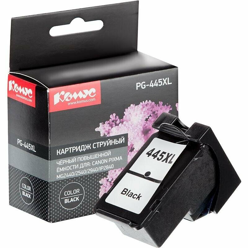 Картридж струйный комус PG-445XL чер. пов. емк. для Canon MG2440/MG2540, 1575764