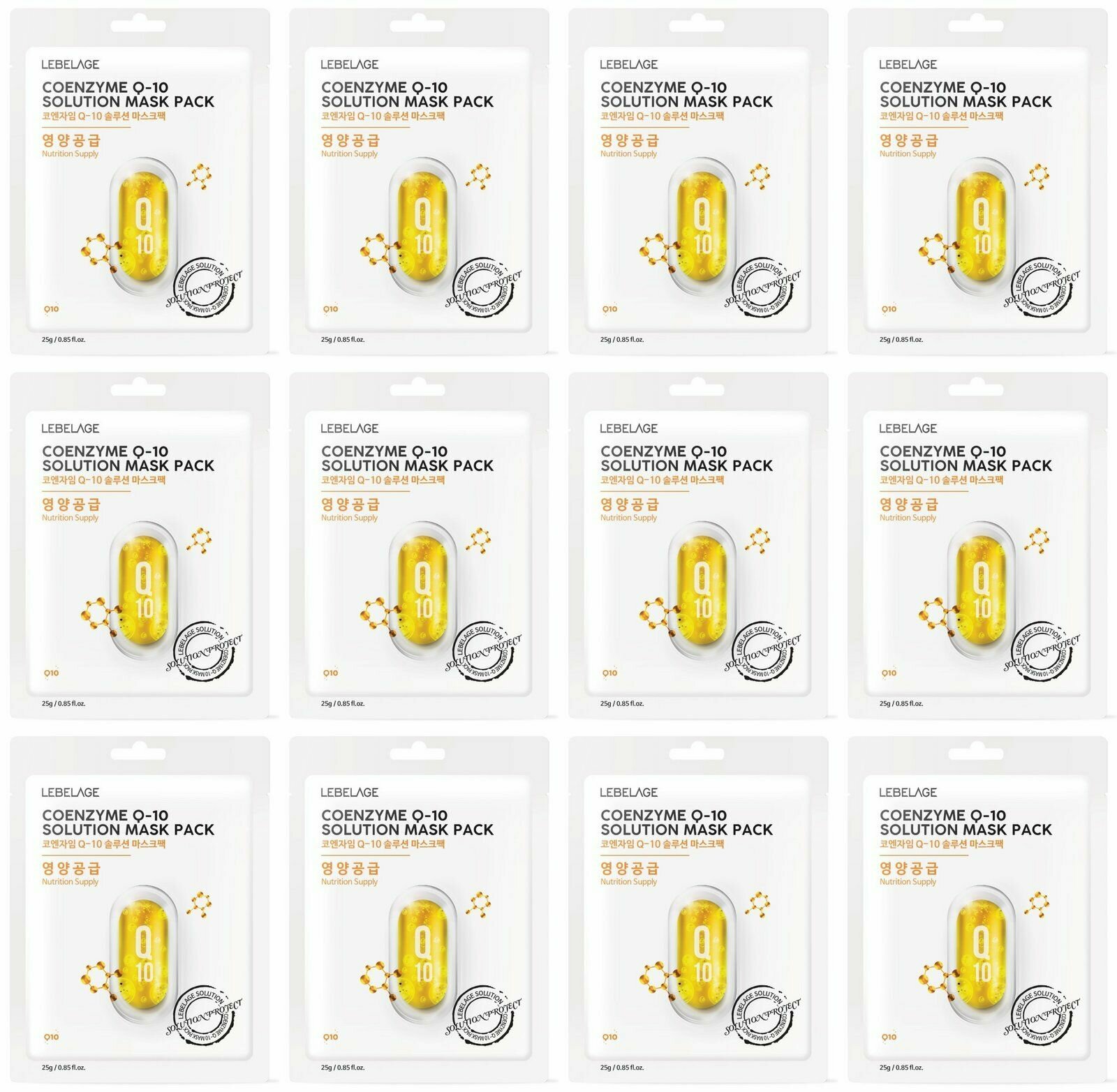 Lebelage Маска тканевая Coenzyme q-10 solution mask, 23 г, 12 шт/