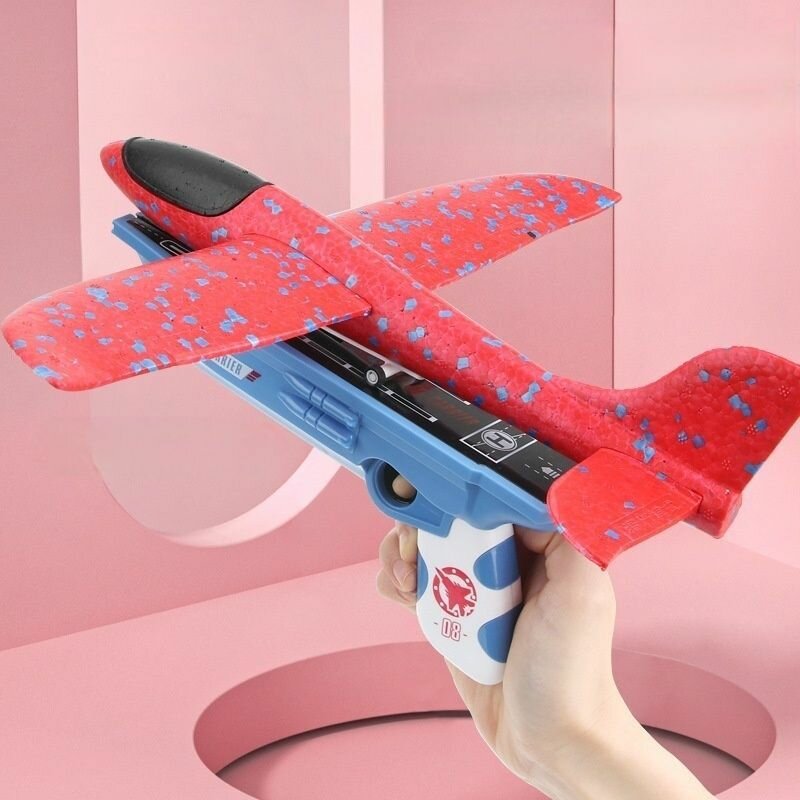 Самолет игровой "Детский", для запуска, пенопласт, пластик, красный