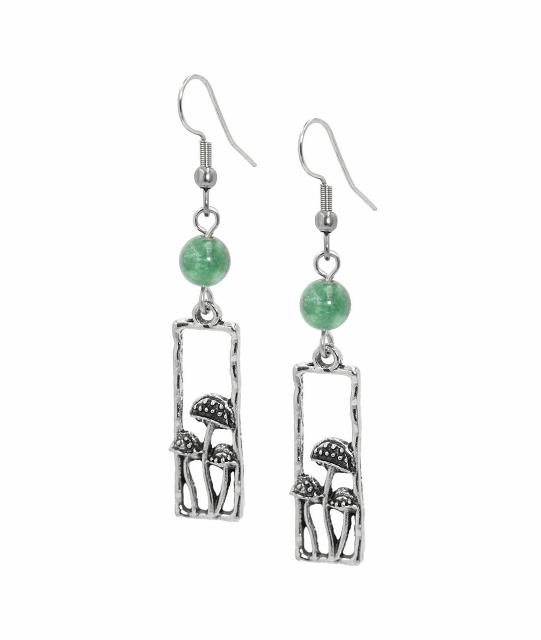 Серьги с подвесками, авантюрин